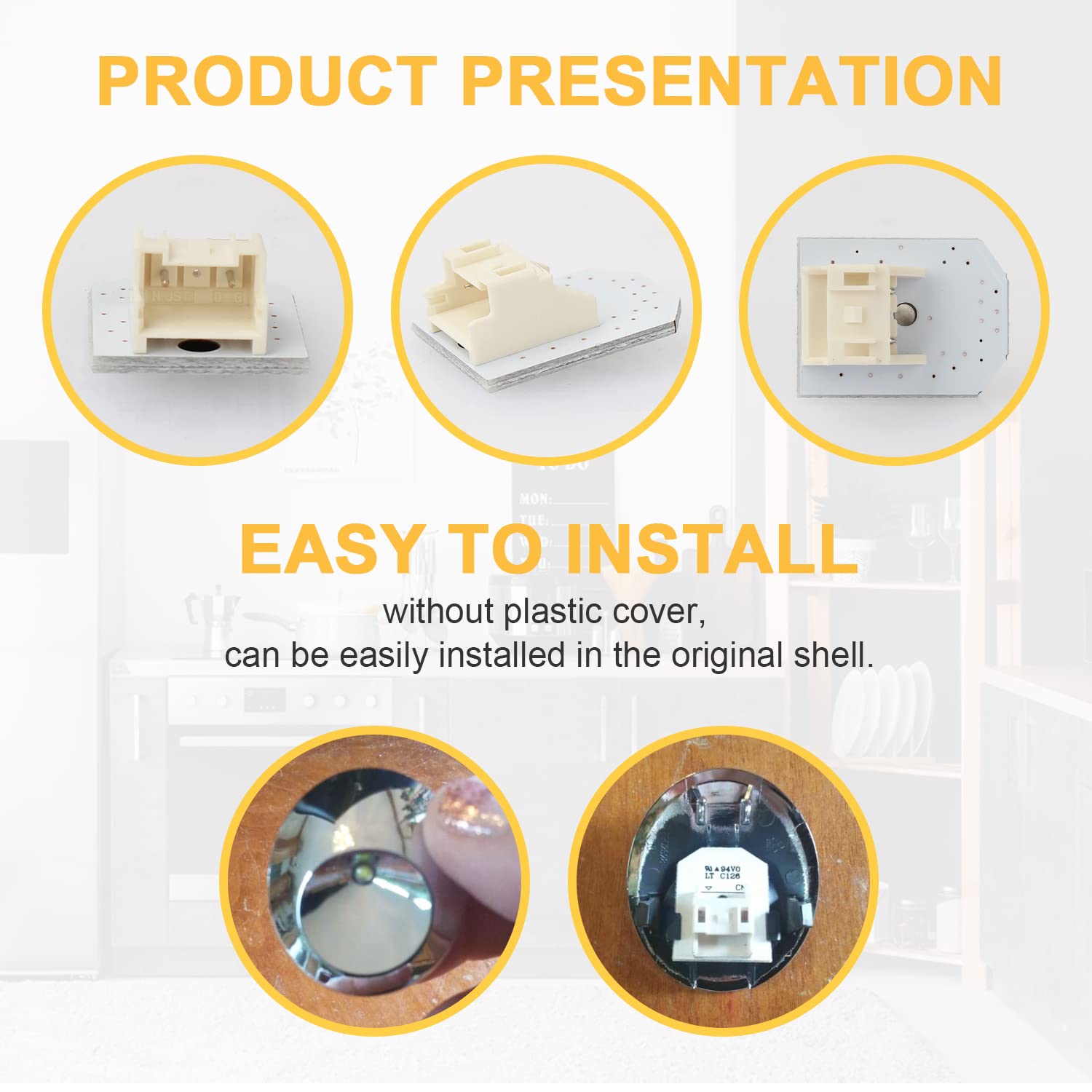 WR55X11132 Refrigerator Led Lamp Replacement，Fits for GE Refrigerator LED Light Module Replace WR55X25754 WR55X30602 WR55X26486, Without Plastic Cover, Only Led Pcb Board（8 PCS）