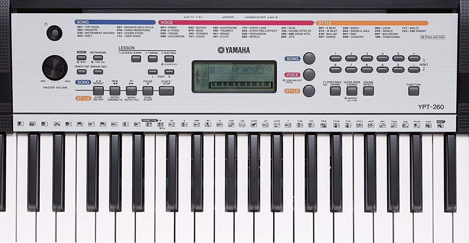 YAMAHA YPT260 61-Key Portable Keyboard with Power Adapter (Amazon-Exclusive)