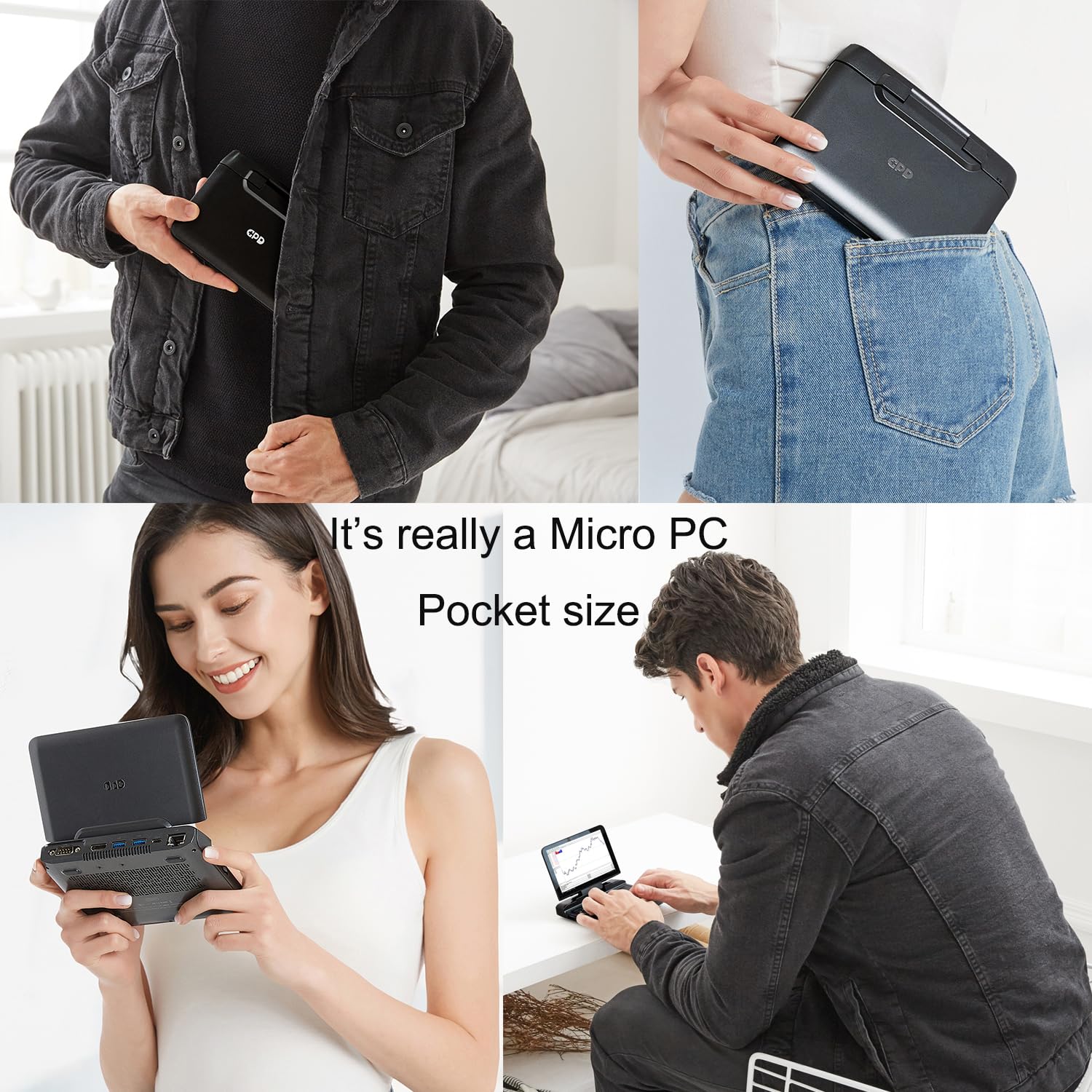 WEELIAO GPD MicroPC 6" Handheld Industry Laptop Palm-Sized Micro PC IntelĀ® CeleronĀ® N4120 Processor,Windows 10 Pro 64 bit Pre-Installed,8GB RAM,256GB SSD