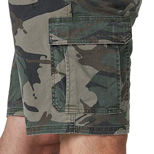 Wrangler Authentics Men's Classic Cargo Stretch Short, Green Camo, 38