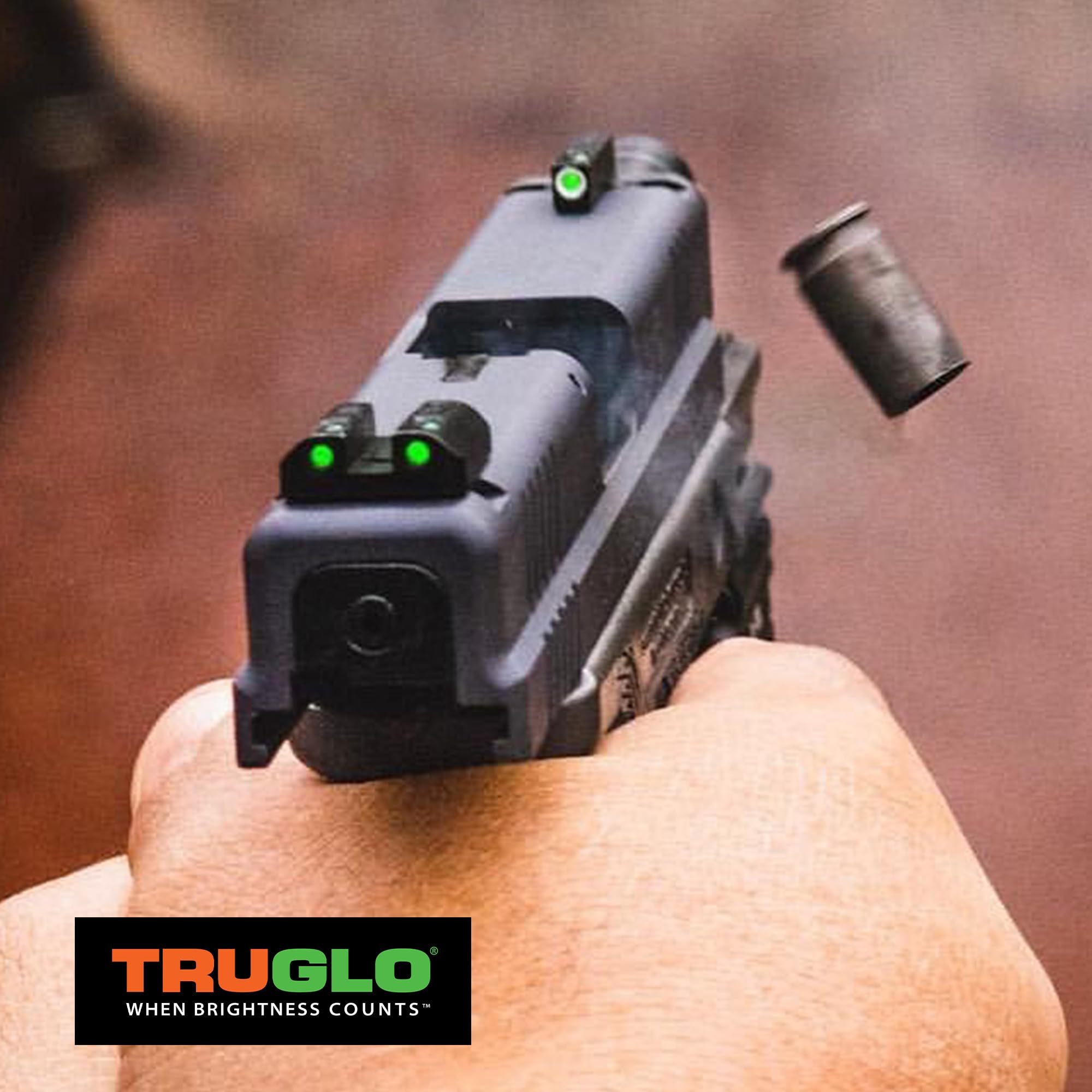 TruGlo TFO Tritium Fiber Optic Handgun Laser Sight Accessories Set with Rear Colors, Fits Glock 17/17L, 19, 22, 23, 24 Models and More, Yellow Light