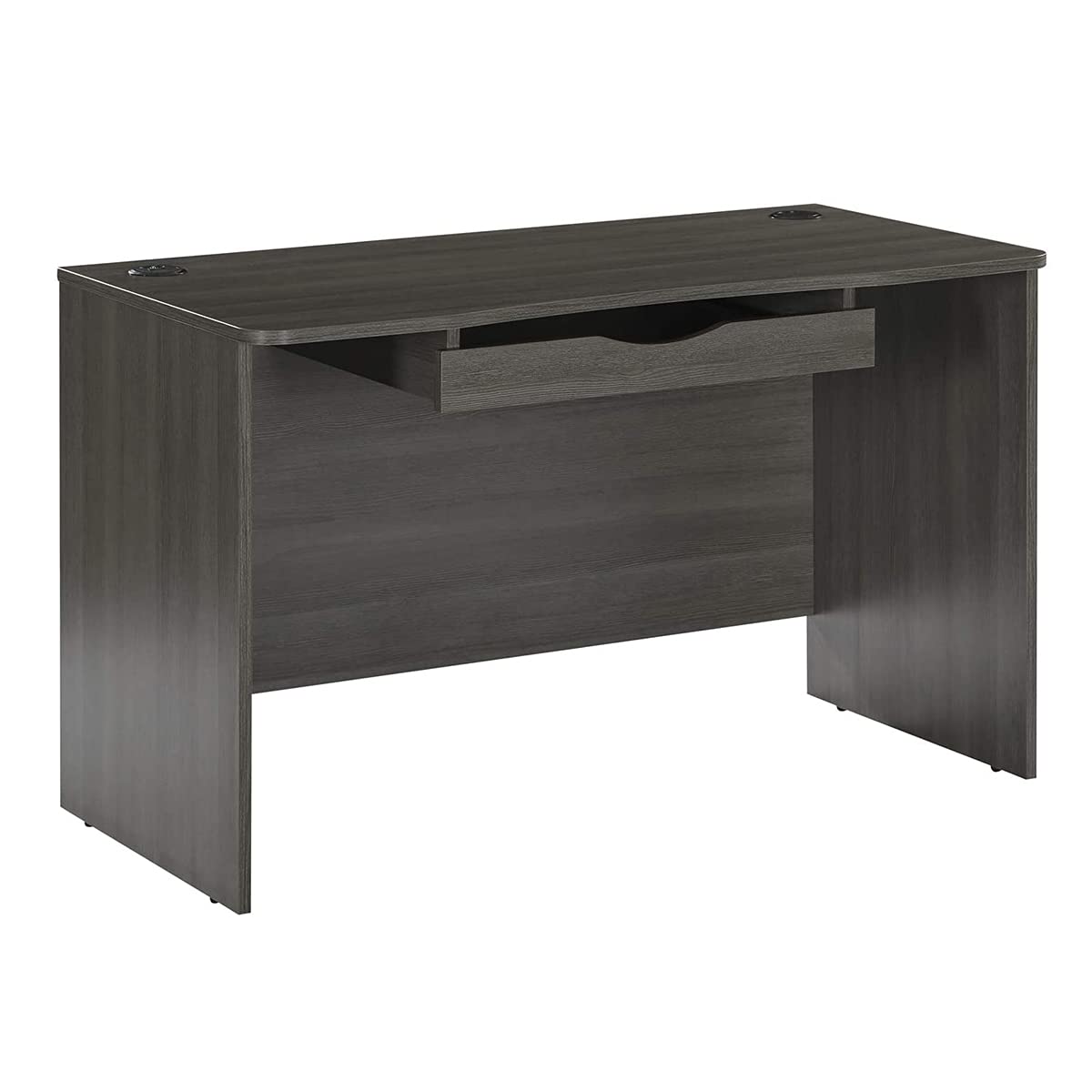 Sunon Laminate Office Desk Shell 48-inch Rectangle Curved Computer Gaming Desk Shell with Keyboard Tray for Home Office (L48''xW24''xH30''/120x60x75cm, Grey)