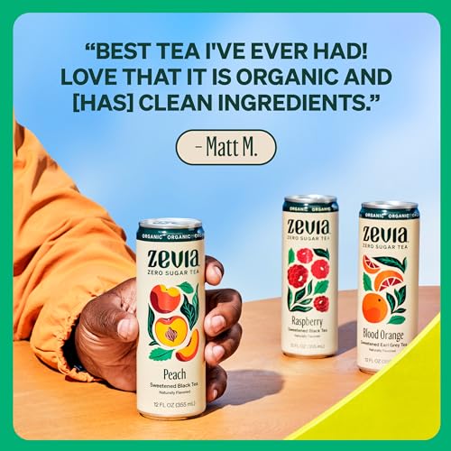 ZEVIA Organic Sweetened Blood Orange Black Tea, 12 FZ