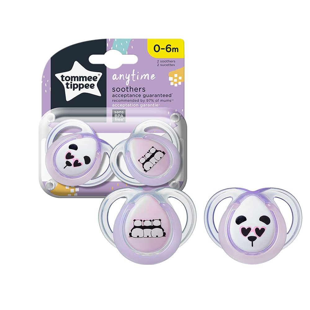 Tommee Tippee Set of 2 Classic Lollipops 0/6 Months (Random Colors Pink/Blue/Transparent)