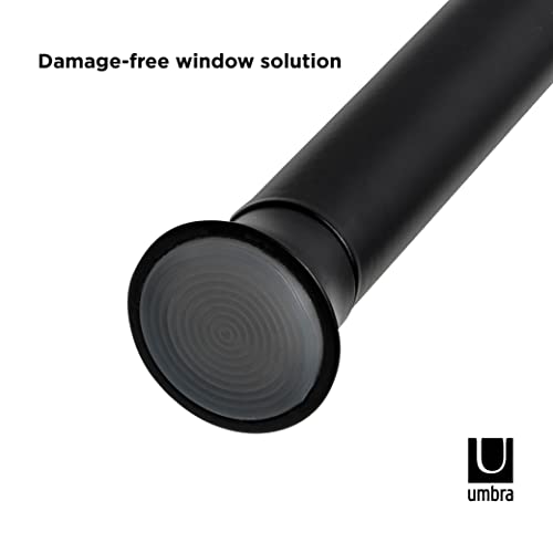 Umbra Chroma Tension Rod β Adjustable Tension Curtain Rod for Curtains and Sheer Curtains, 54 to 90 Inches, Black