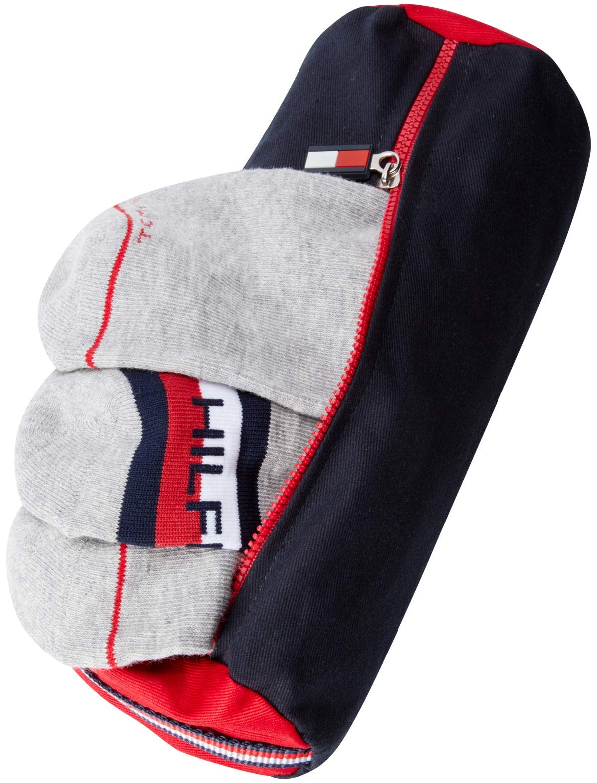 Tommy Hilfiger Men's 3 Pair Cotton Cushion Liner Socks Bag, Oxford Heather, Shoe Size 7-12