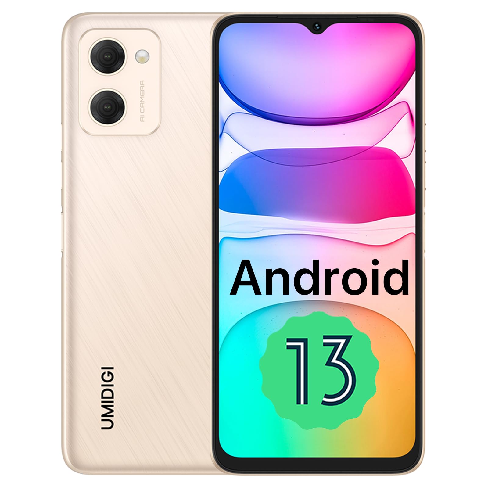 UMIDIGI C2 Unlocked Cell Phone, Android 13 5150mAh Battery with 6.52" Full Screen MediaTek Helio A22 Smartphone 3GB RAM+32GB ROM 256GB Expandable 13MP Camera Mobile Phone
