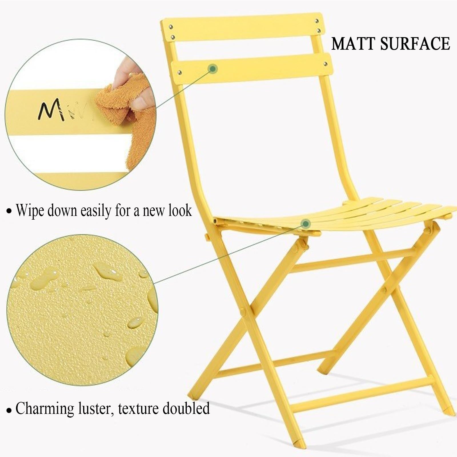 Zmyyone Dining Table and Chairs for 4,Patio Table and Chairs Set,Bistro Set,Suitable for Outdoor Activities on The Balcony,Beach,Grass,Picnic,13 Styles to Choose from (Color : G)