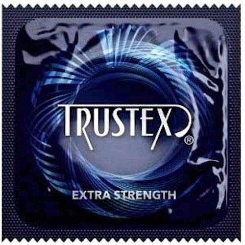 Trustex Extra Strength with Brass Lunamax Pocket Case, Thicker Stronger Lubricated Latex Condoms-24 Count