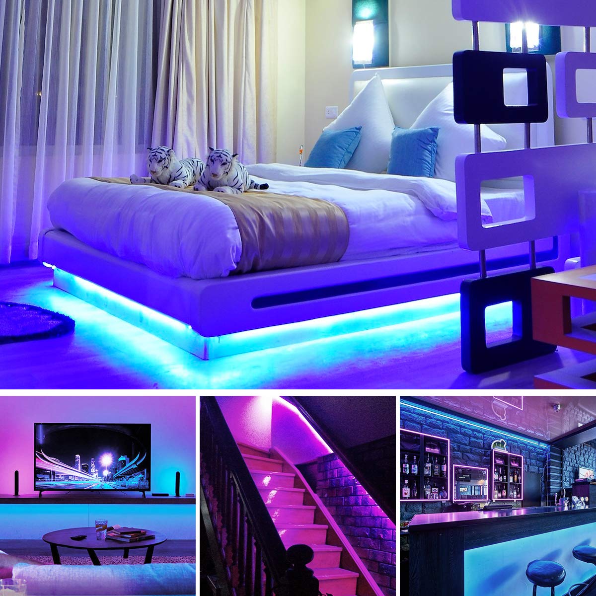 YEEMAYLUX LED Strip Light, 32.8ft 4096 DIY Color Changing Tape Lights with 5050 RGB 150 LEDs Highlight,Light Strip with Remote and 12V Power Supply,Easy Installation for TV Backlight, Party, Bedroom