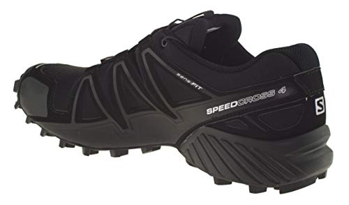 Salomon Men's Speedcross 4 Trail Running Shoes, Black/Black/Black Metallic, 11.5