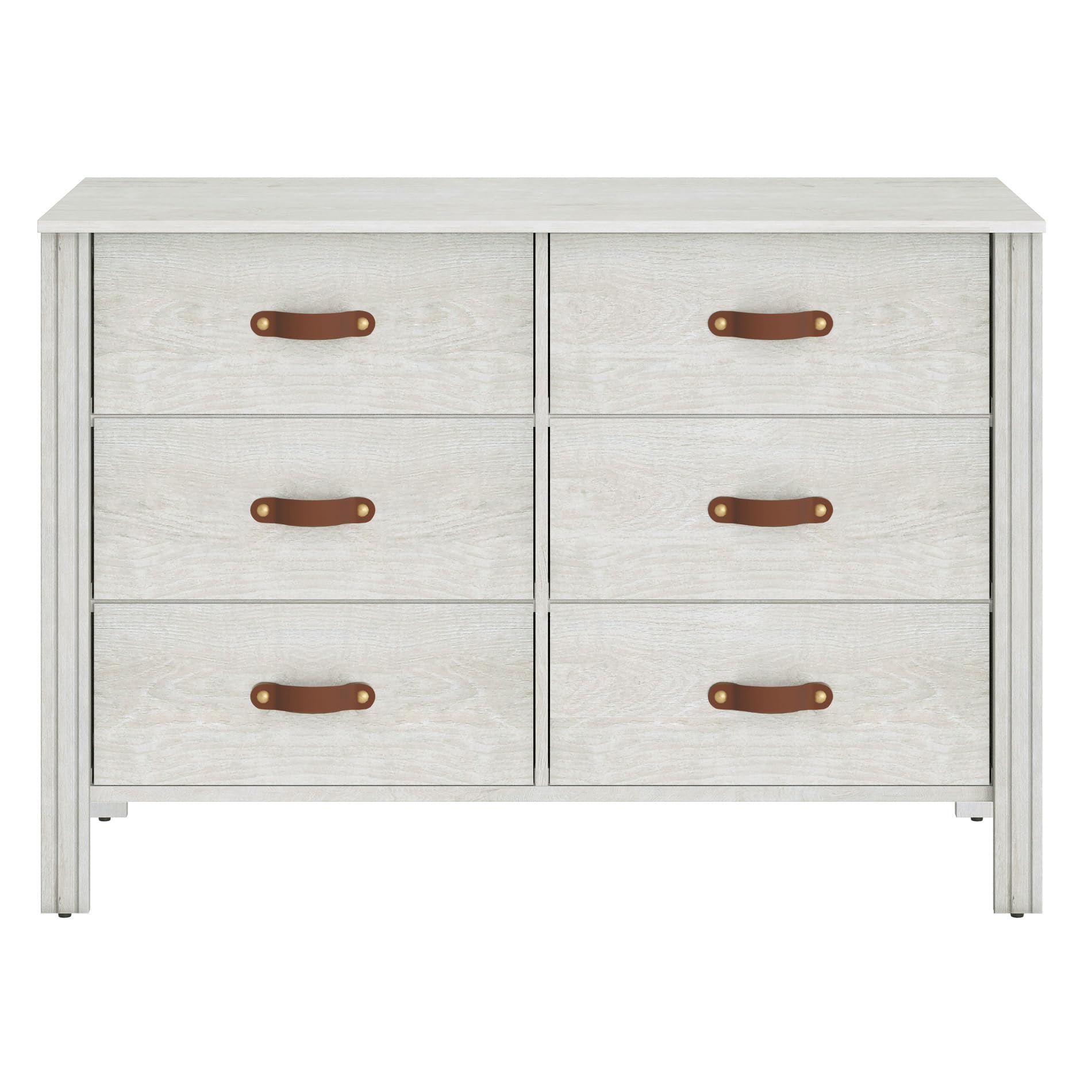 WAMPAT Kids Dresser for Bedroom, White Dresser with 6 Drawers, Baby Closet Storage Organizer Dressers & Chest of Drawers for Nursery, Living Room, Hallway