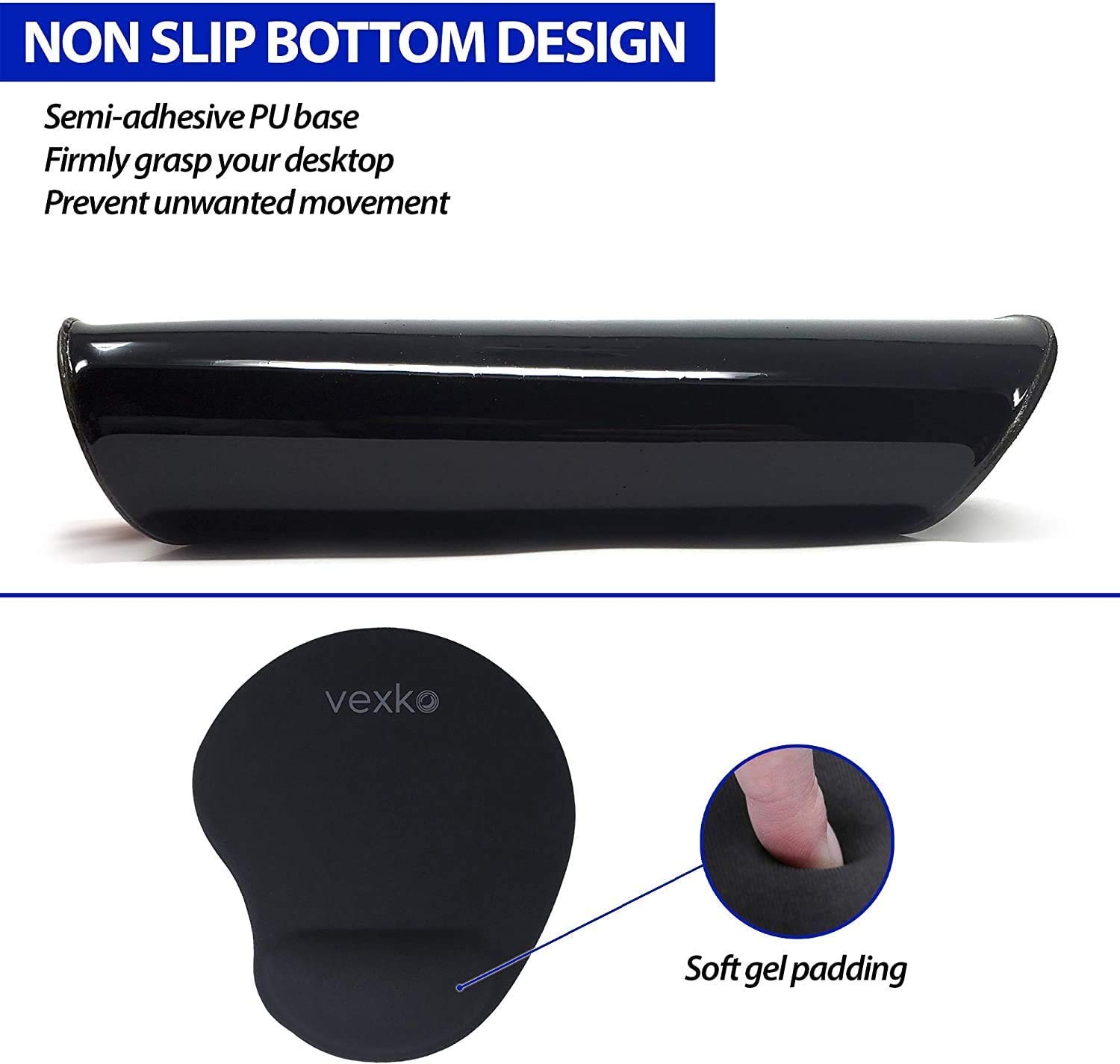 Vexko Bundle Logitech Mouse M510 Wireless Computer with USB Unifying Receiver Ergonomic Mouse Pad with Gel Wrist Rest (Black)