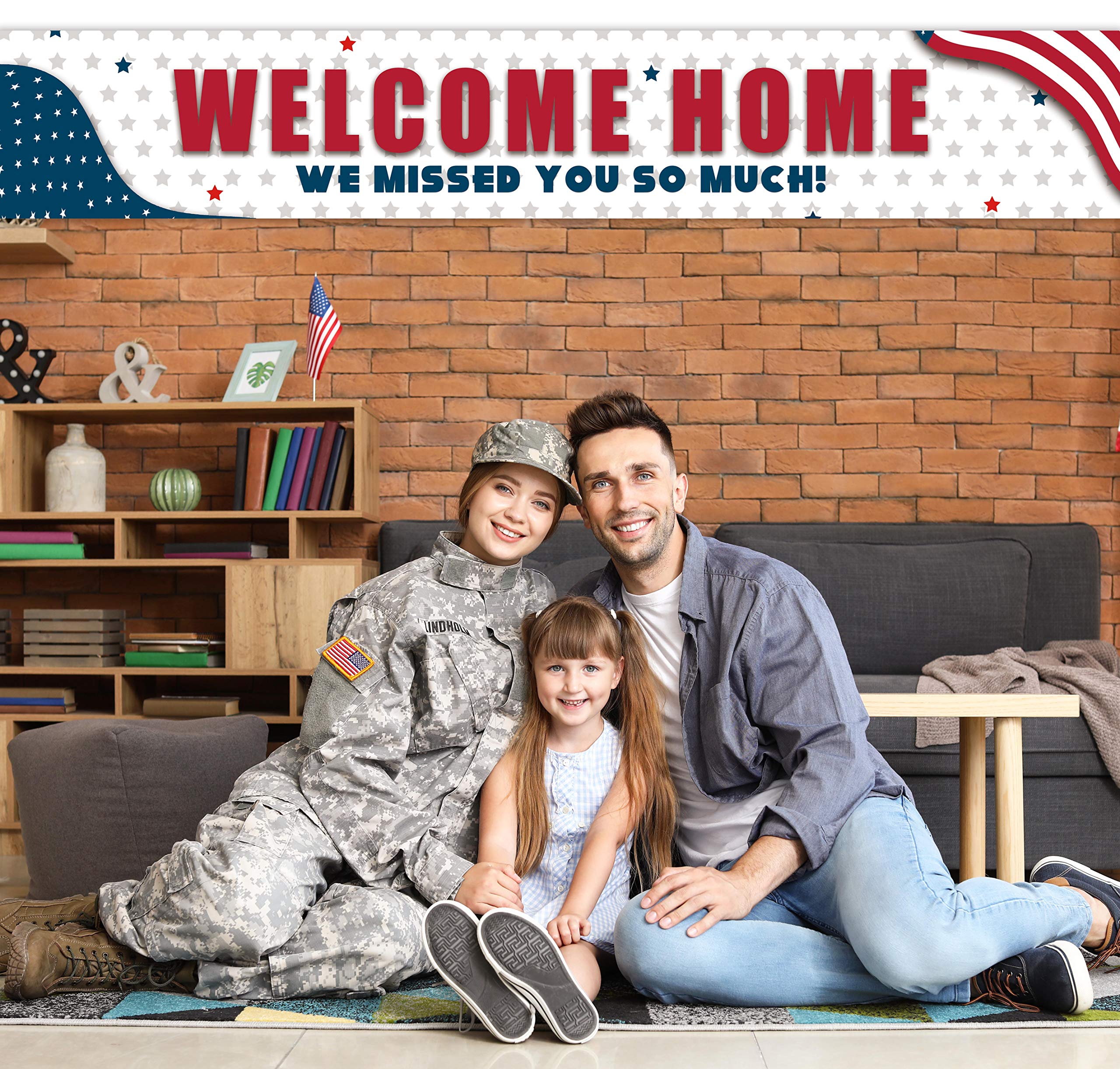 Welcome Home Banner, We Missed You So Much Banner, Deployment Returning Party Supplies, Military Army Homecoming Party Decorations
