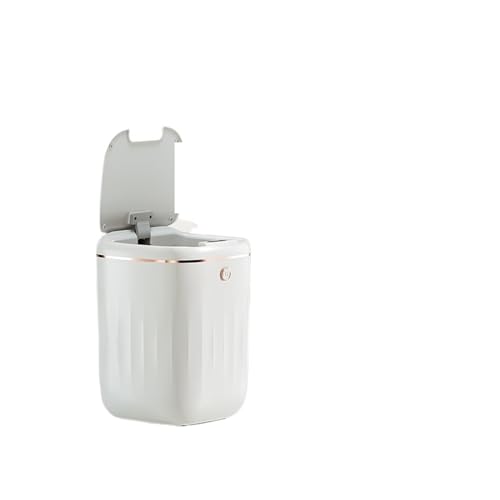 ZICANA Trash Can Garbage Bin Kitchen Bathroom Bucket Wastebasket Recycle Waste Bins Basket for Toilet Kitchen Trash cans (Size : Rechargeable Version, Color : 20L White)