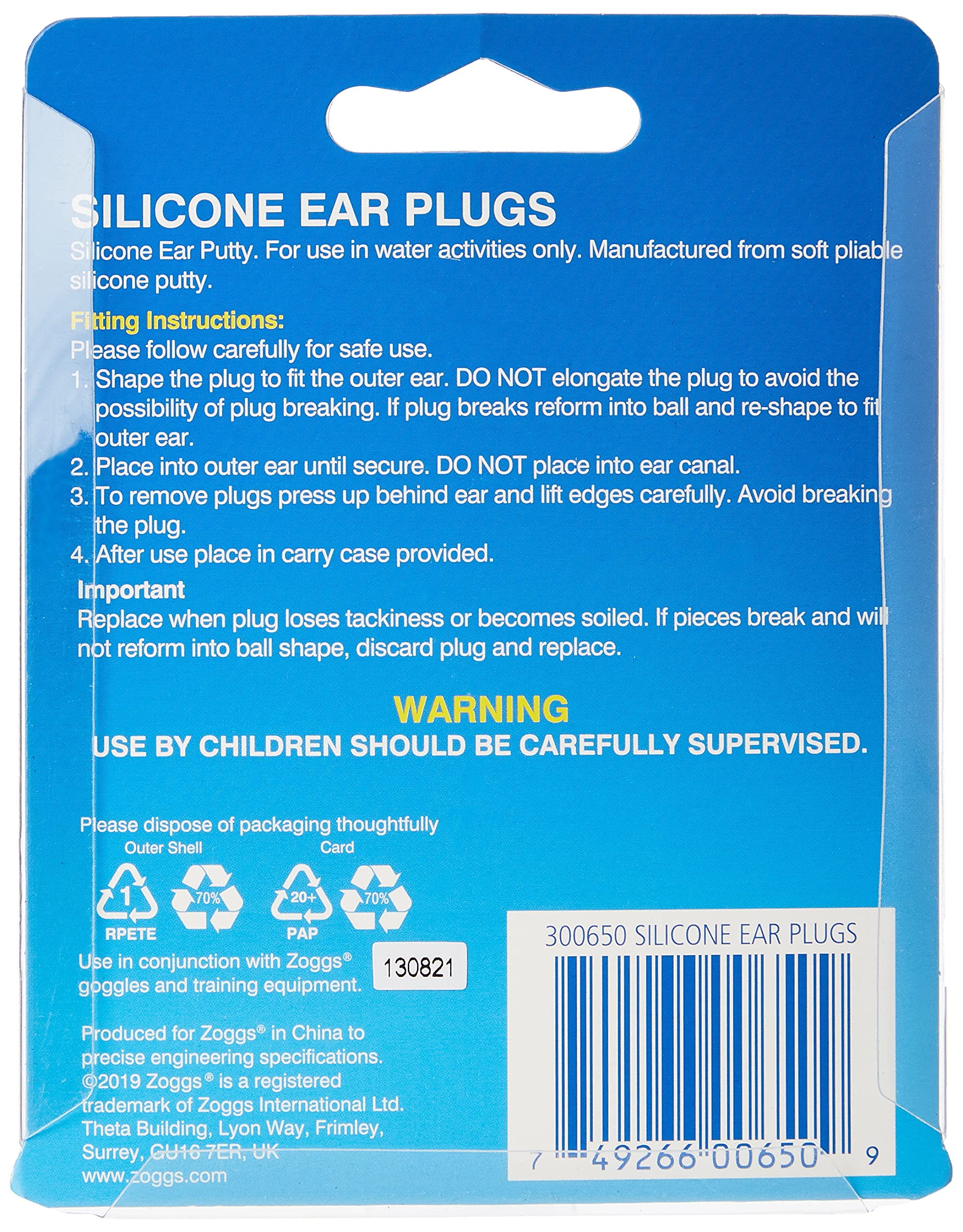 Zoggs Silicone Ear Plugs