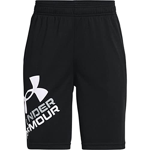 Under Armour boys Prototype 2.0 Logo Shorts , Black (001)/White , Youth Small