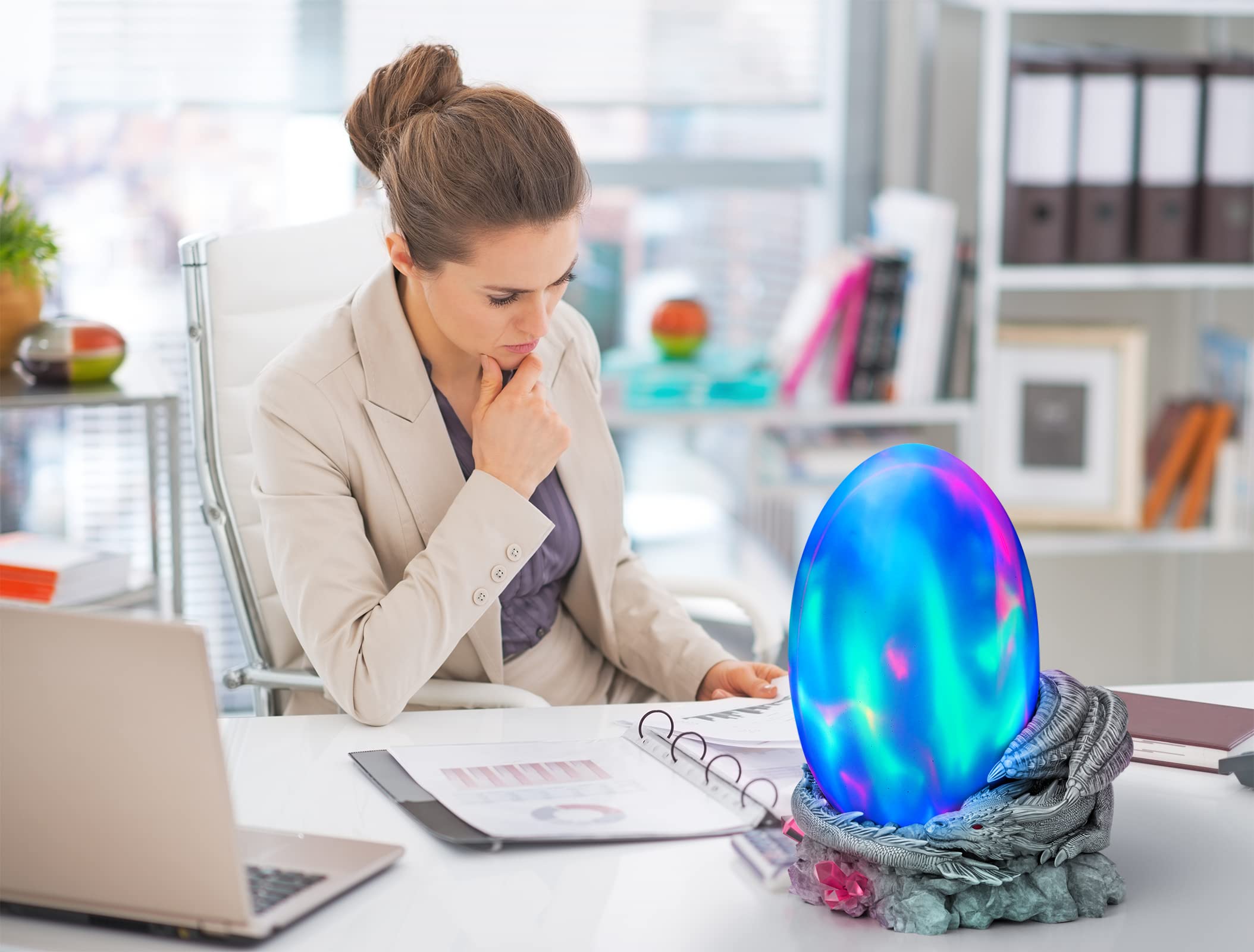 YOYEE Dragon Egg Lamp, Nebula Night Light, Nice Christmas Gifts, Music Speaker and White Noise Machine. Mood Ambiance Lighting for Gaming Desk Decor. Aesthetic Dragon Decor
