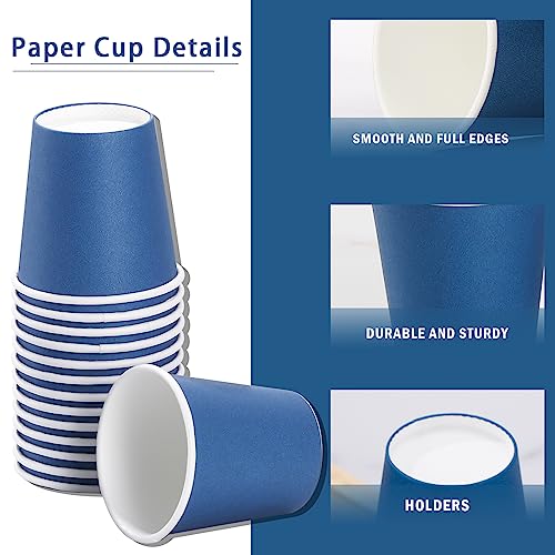 SIUQ 1200 Pack 3 oz Paper Cups, Disposable Bathroom Cups, Small Mouthwash Cups, Hot/Cold Beverage Drinking Cup (Navy Blue)