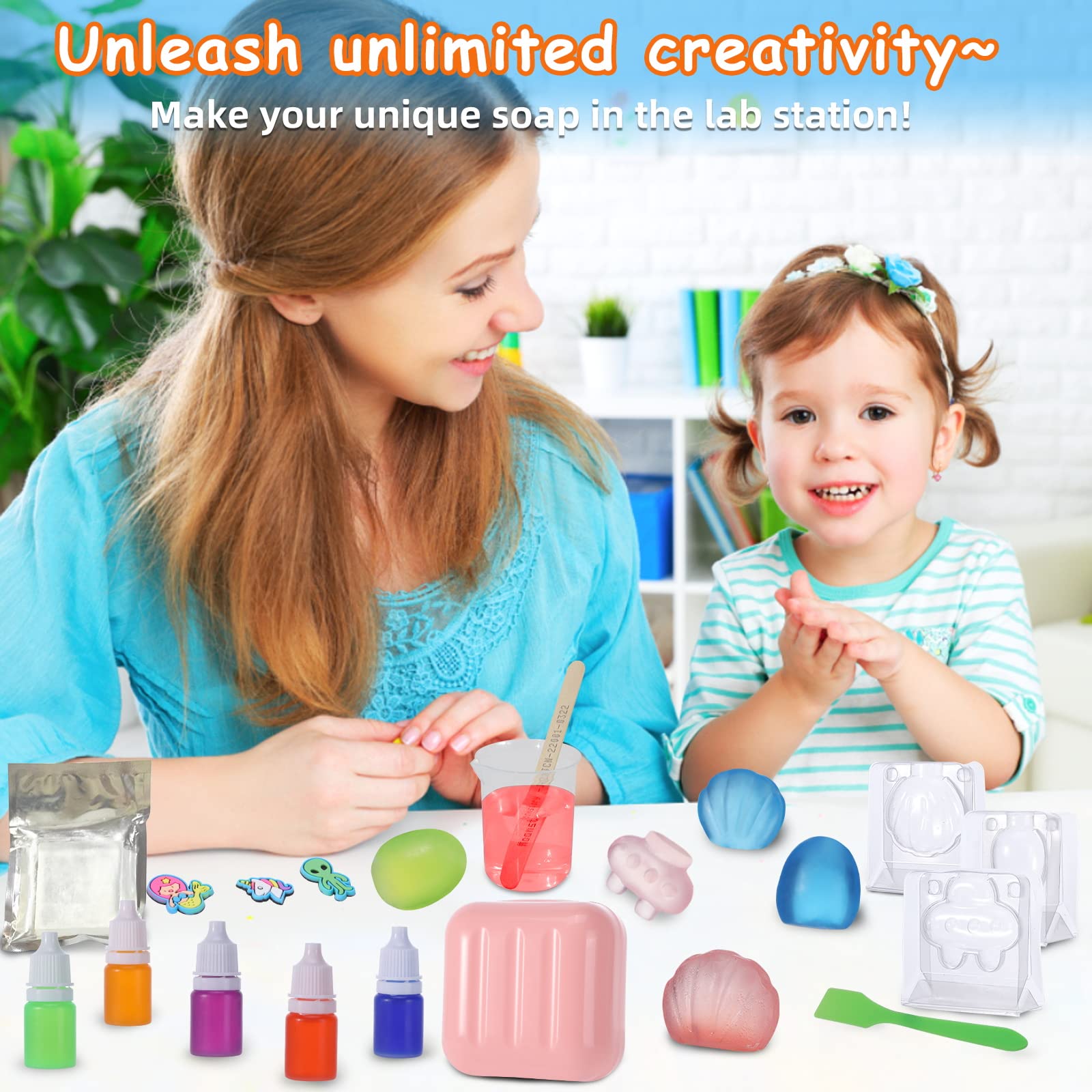 Sixth Space Soap Making Kit for Kids - Create Your Own Soap Lab - Reusable Mold, Multi-Color & Scents - STEM Science Kits - Crafts Birthday Gift for Boys and Girls, Age 8+