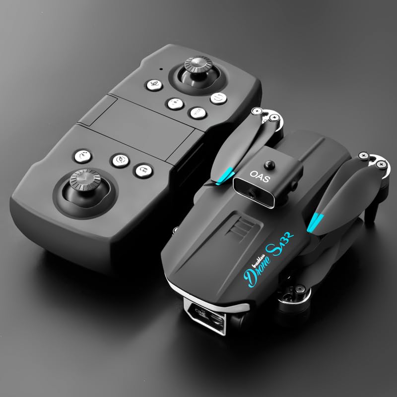 YSH132 Drone With Camera For Adults 4k 1080P HD Foldable Dron rc Drones Toys GPS Auto Return One Touch Take-off and Landing Adjustable Lens (with Carrying Case) (Black)