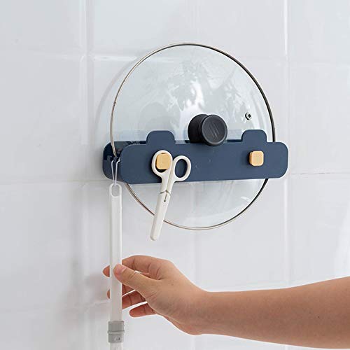 WUDILU Kitchen Organizer Pot Lid Rack Plastic Spoon Holder Pot Lid Shelf Cooking Dish Rack Pan Cover Stand Kitchen Accessories (Color : Blue)