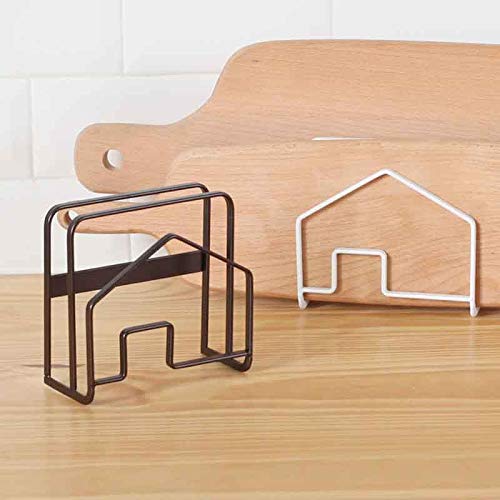 WUDILU Multi-Cell Wall-Mounted Cutting Board Rack Metal Drying Pan Pot Rack Cover Lid Rest Stand Spoon Holder Kitchen Tool (Color : OneColor)