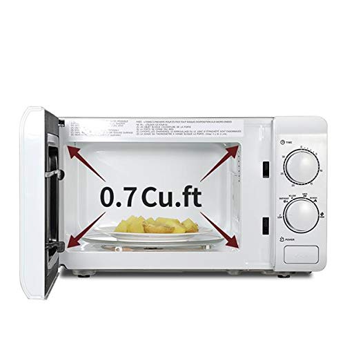 ZOKOP 20MX60-L/White 20L/0.7cuft Conventional Microwave Oven Mechanical Knob/Button Door Switch