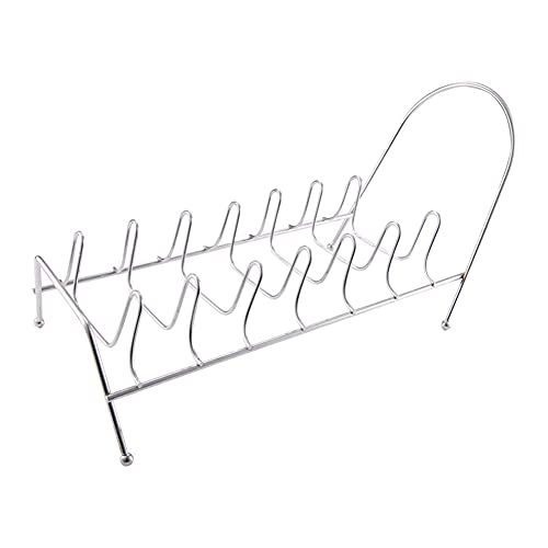 WUDILU Pan Stainless Steel Pot Lid Plates Kitchen 7 Slots Sink Countertop Holder Dish Rack Bowl Storage Shelf Drying Stand Draining