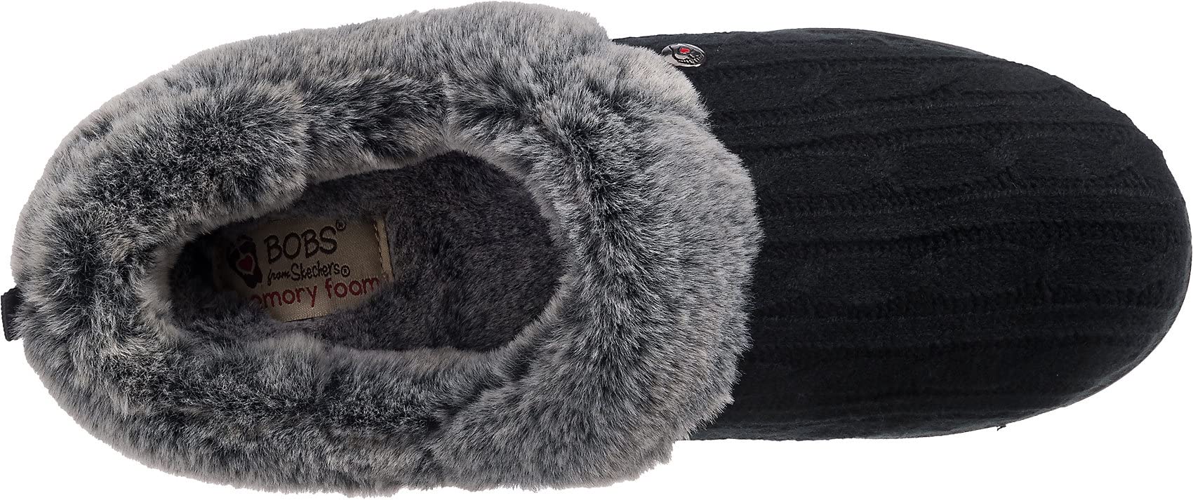 Skechers BOBS Women's Keepsakes - Ice Angel Slipper, Black, 9 M US