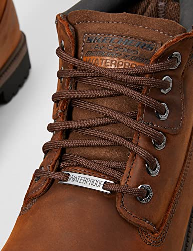Skechers Men's Sargeants-Verdict Waterproof Boot Fashion, Dark Brown, 11