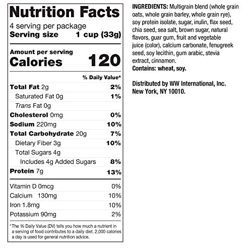 WW Maple Brown Sugar Instant Oatmeal - 3 SmartPoints - 2 Boxes (8 Count) - Weight Watchers Reimagined