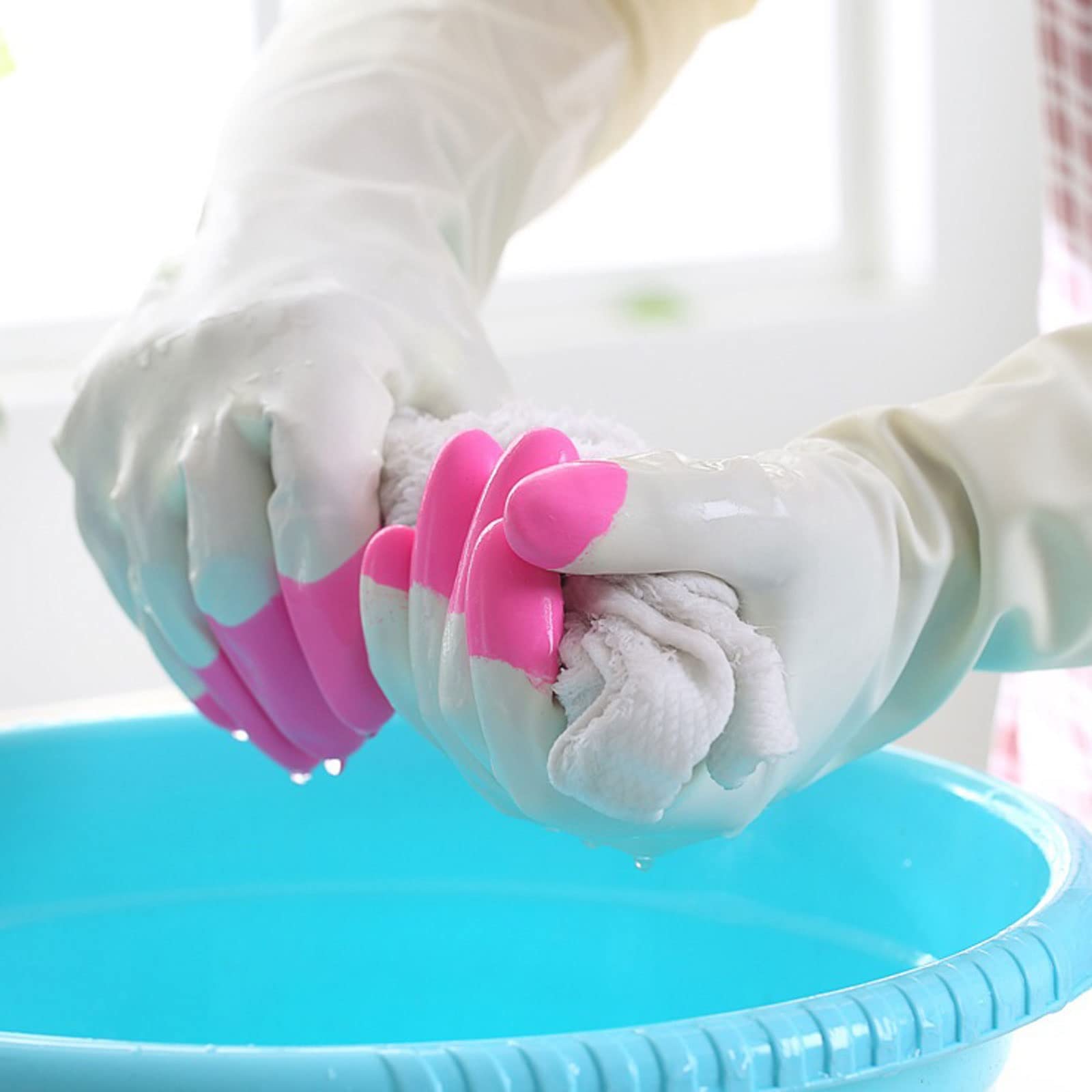 VEMMIO Cleaning Glove Kitchen Cleaning, Washing Dishes, Washing Pots, Rubber Gloves, Household Waterproof Thin Latex Gloves