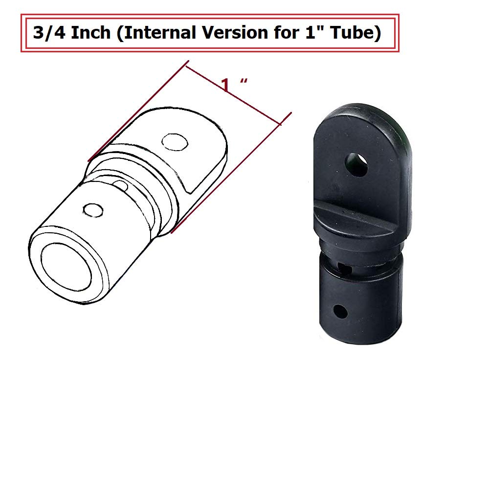 Thorn Boat Bimini Fittings Top Cover Cap Eye End Nylon Black Pack of 6 Black, 3/4 Inch (Internal Version for 1" Tube)