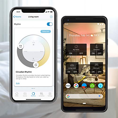 WiZ IZ20126082 60 Watt EQ A19 Smart WiFi Connected LED Light Bulbs/Compatible with Alexa and Google Home, no Hub Required, 2 Count (Pack of 1), RGB+ Color Changing/Tunable/Dimmable, 2 Piece