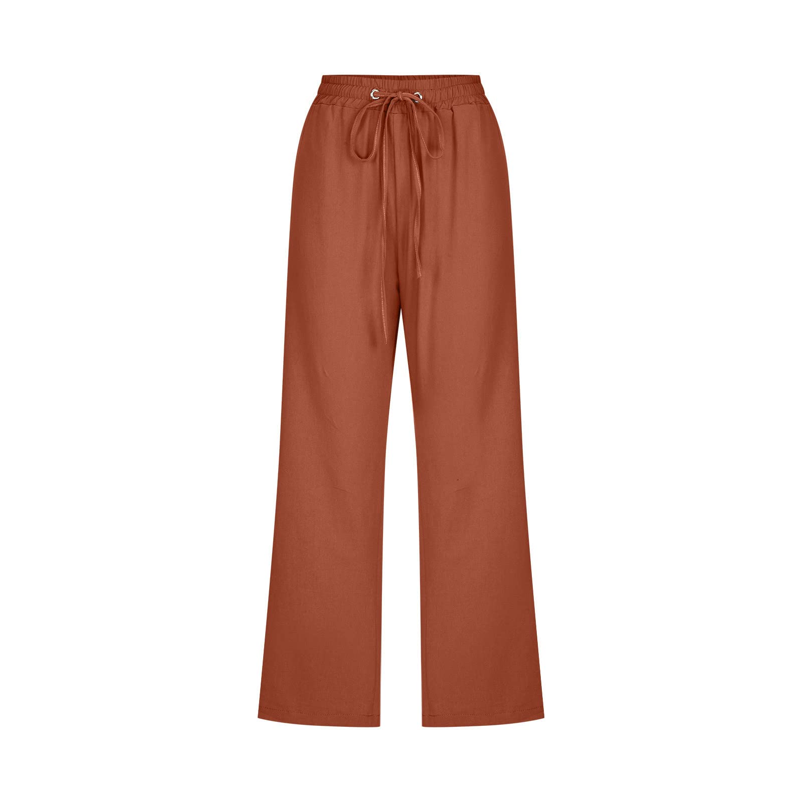 symoid Return Item to Amazon for Refund Capris for Women Drawstring Elastic Waisted Casual Comfy Trousers Wide Leg Loose Summer Capri Pants with Pockets 2023 Amazon On Line Coffee M