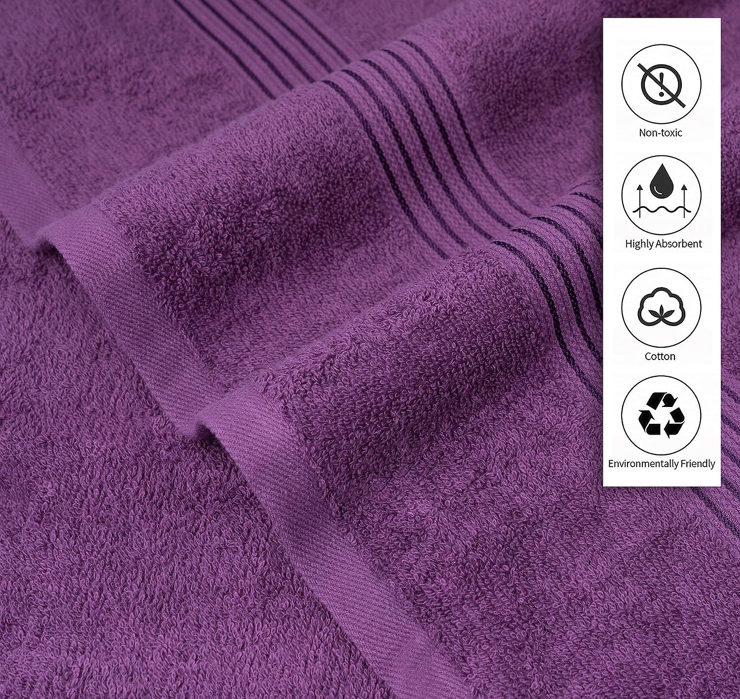 ZUPERIA Bath Towels -12 Pack - 27" x 54" - Ultra Soft 100% Cotton Large Bathroom Towels, Highly Absorbent Towel for Bathroom, Ideal for Pool, Home, Gym, Spa, Hotel (Multicolor Set 6, 12 Pack)