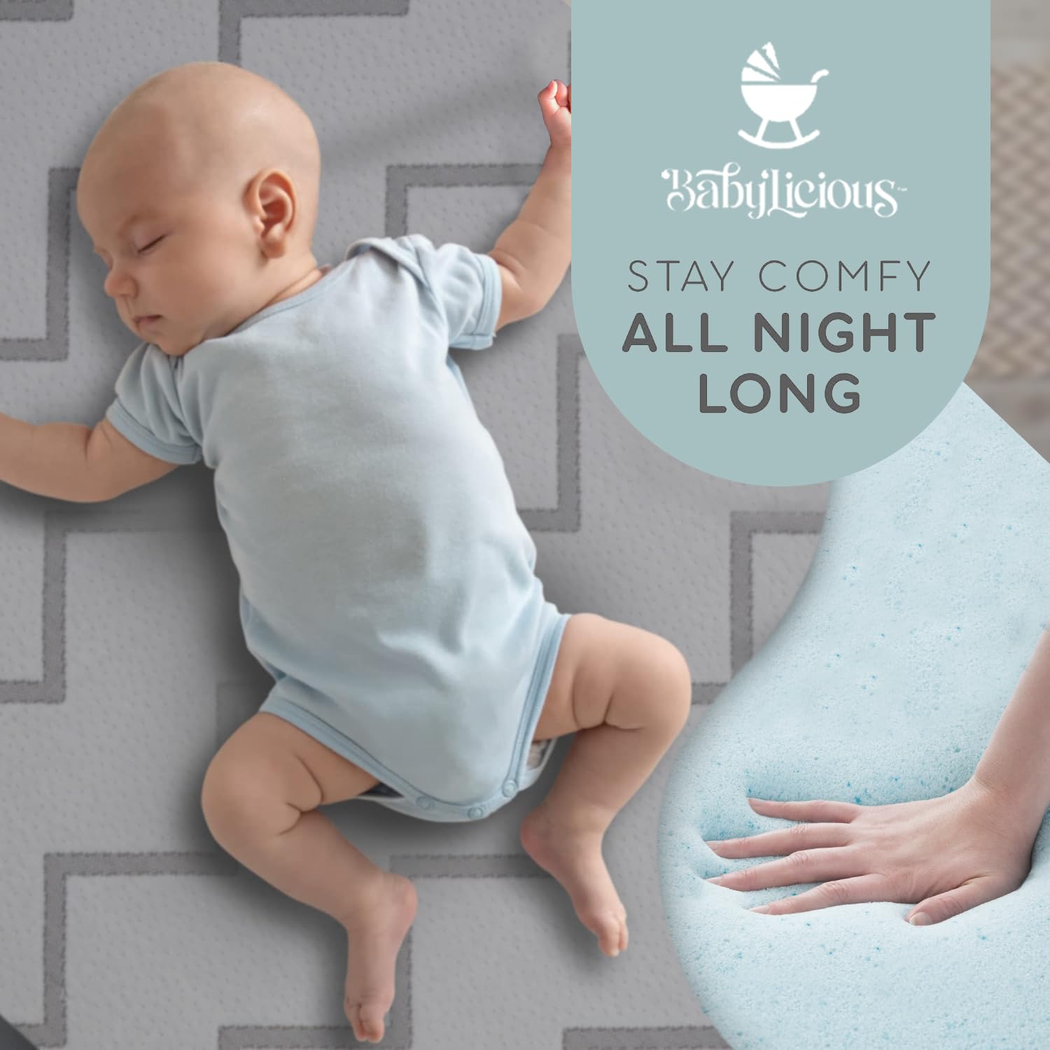 Waterproof Pack and Play Mattress Topper - 38" x 26" | Roll Up Style - Breathable Soft Memory Foam - Portable Playard Mattress Topper- Baby Foam Playpen Mattresses for Babies