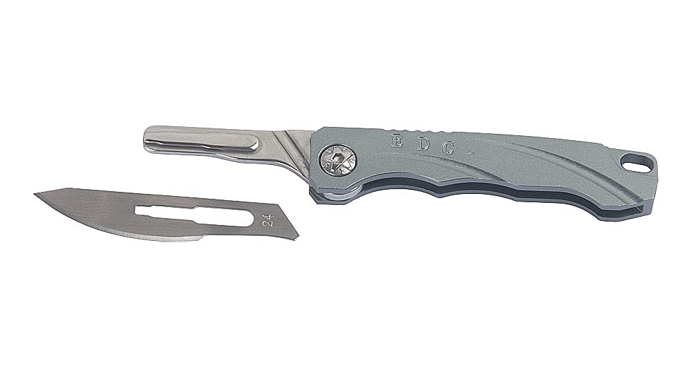 Tungyi Daily Pocket Folding Utility Knife with 10 Replaceable Quick Change Blades, Ultra Compact and Lightweight (Grey)