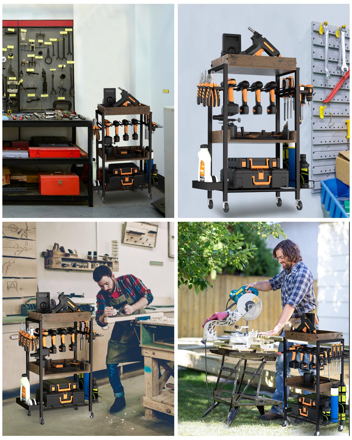 Vdamu Rolling Tool Chest Garage Storage - Power Tool Organizer with Wheels, Tool Cart Can Store a Variety of Tools, Easy to Install, Rolling Tool Cabinet for Garages, Workshops