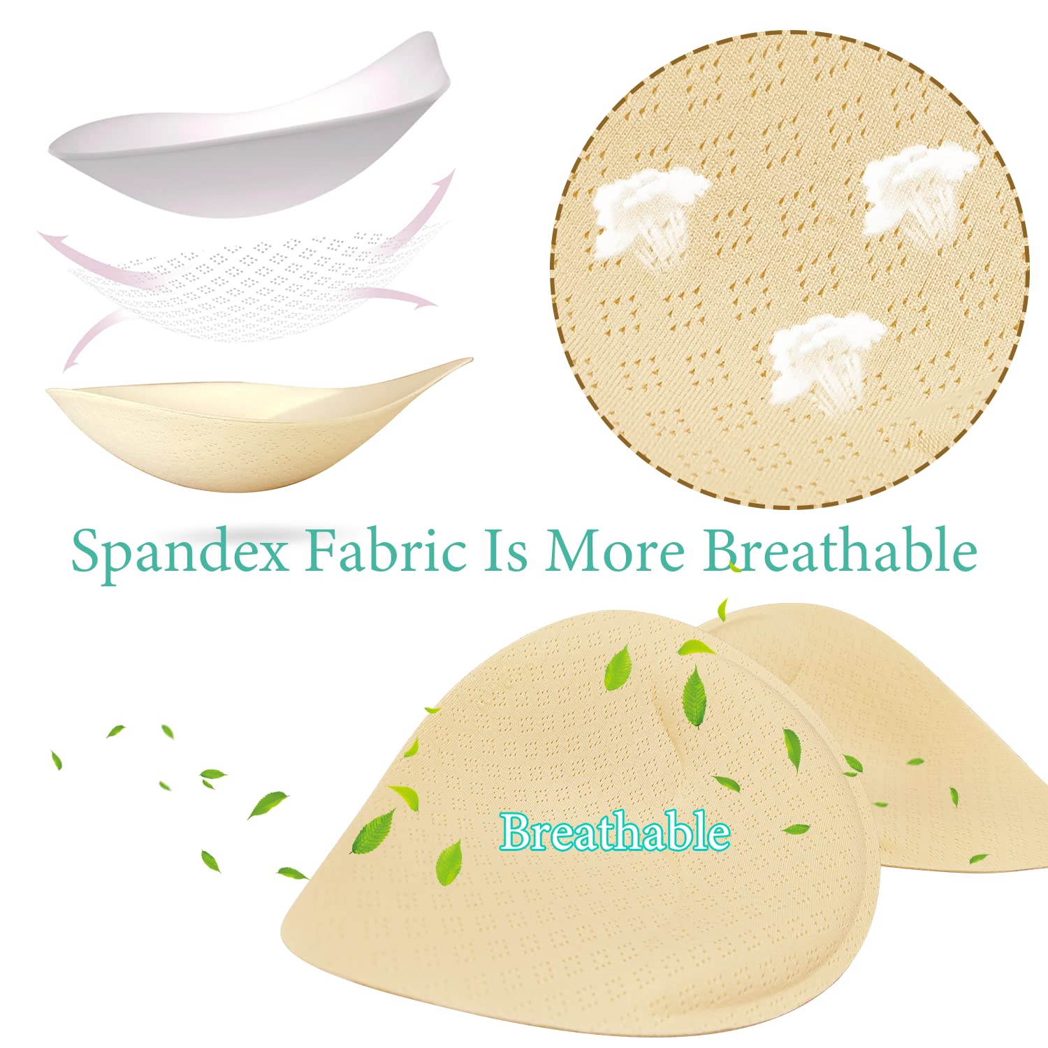 TopBine Bra Pads Inserts Women's Sports Cups Bra Replacement Insert for Bikini Swimsuit