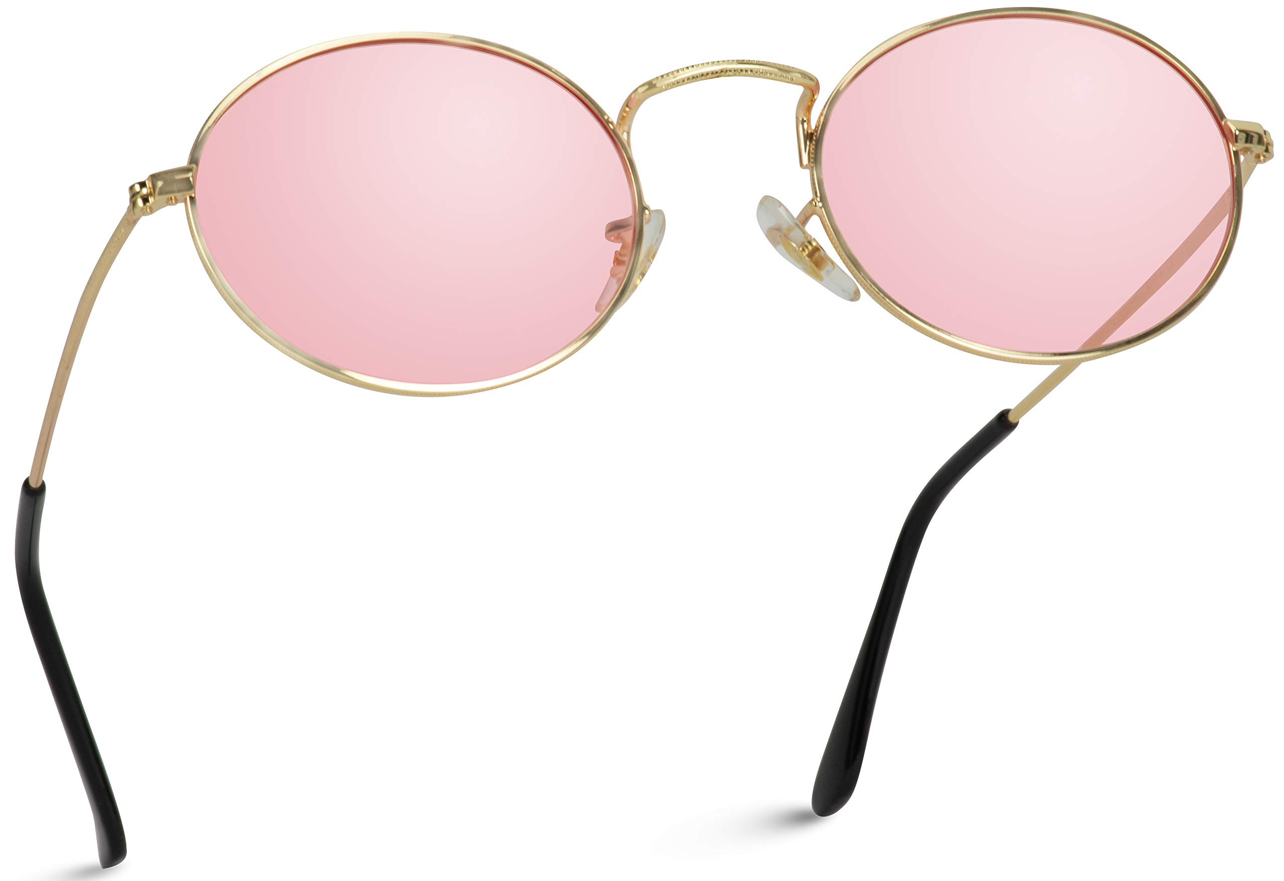 WearMe Pro - Small Oval Metal Frame Tinted Lens Sunglasses