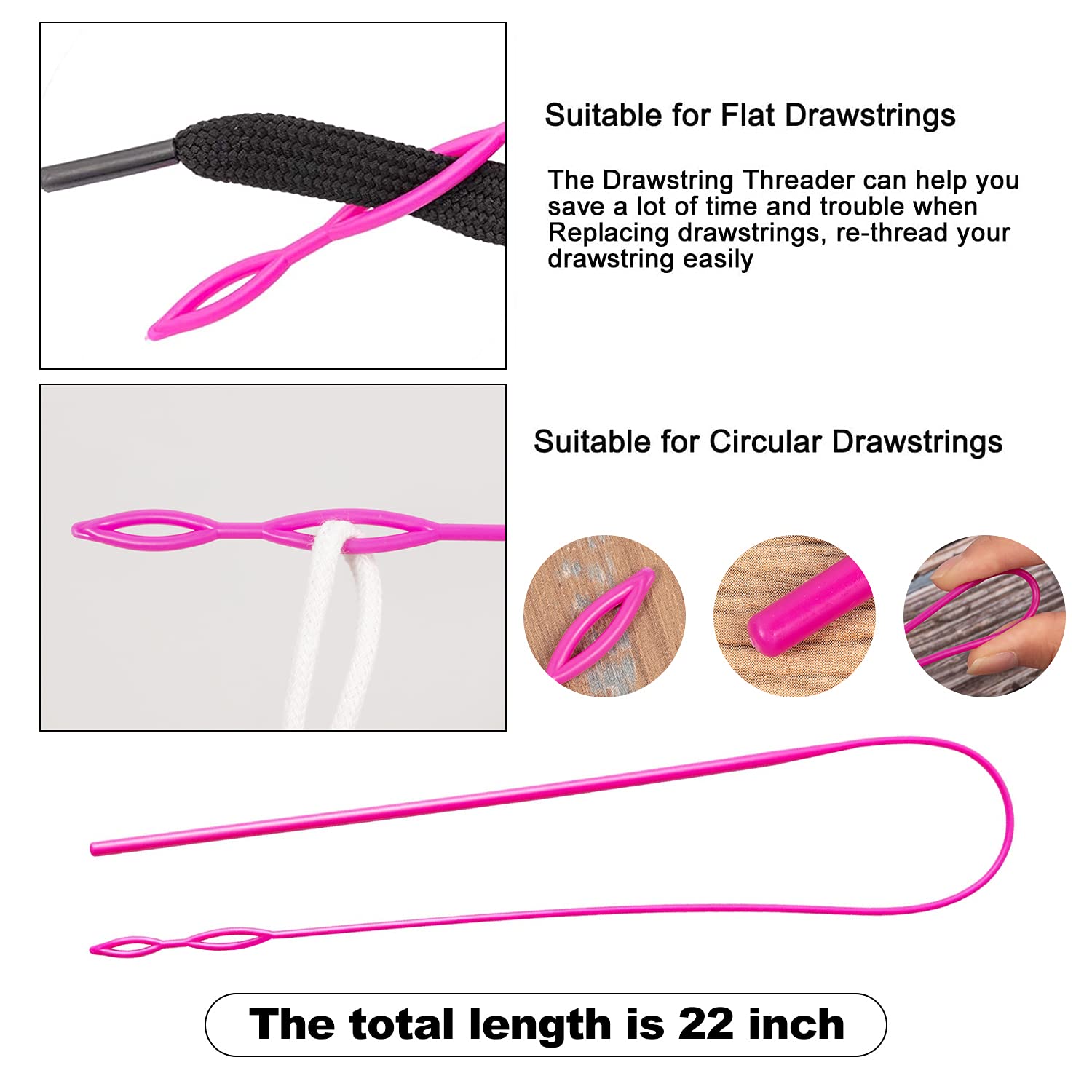 Sweatshirt Drawstring Replacement - 24Pcs Premium Hoodies Drawstring in 12 Colors, Hoodie Strings with 3Pcs Drawstring Threader for Pants Shorts (48IN Long)