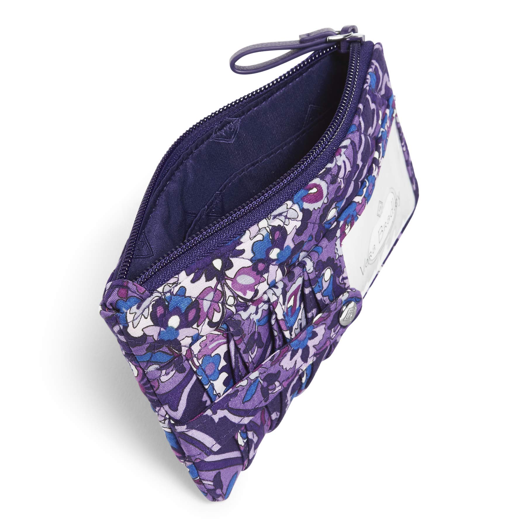 Vera Bradley Women's Cotton Ultimate Card Case Wallet With RFID Protection, Regal Rosette, One Size
