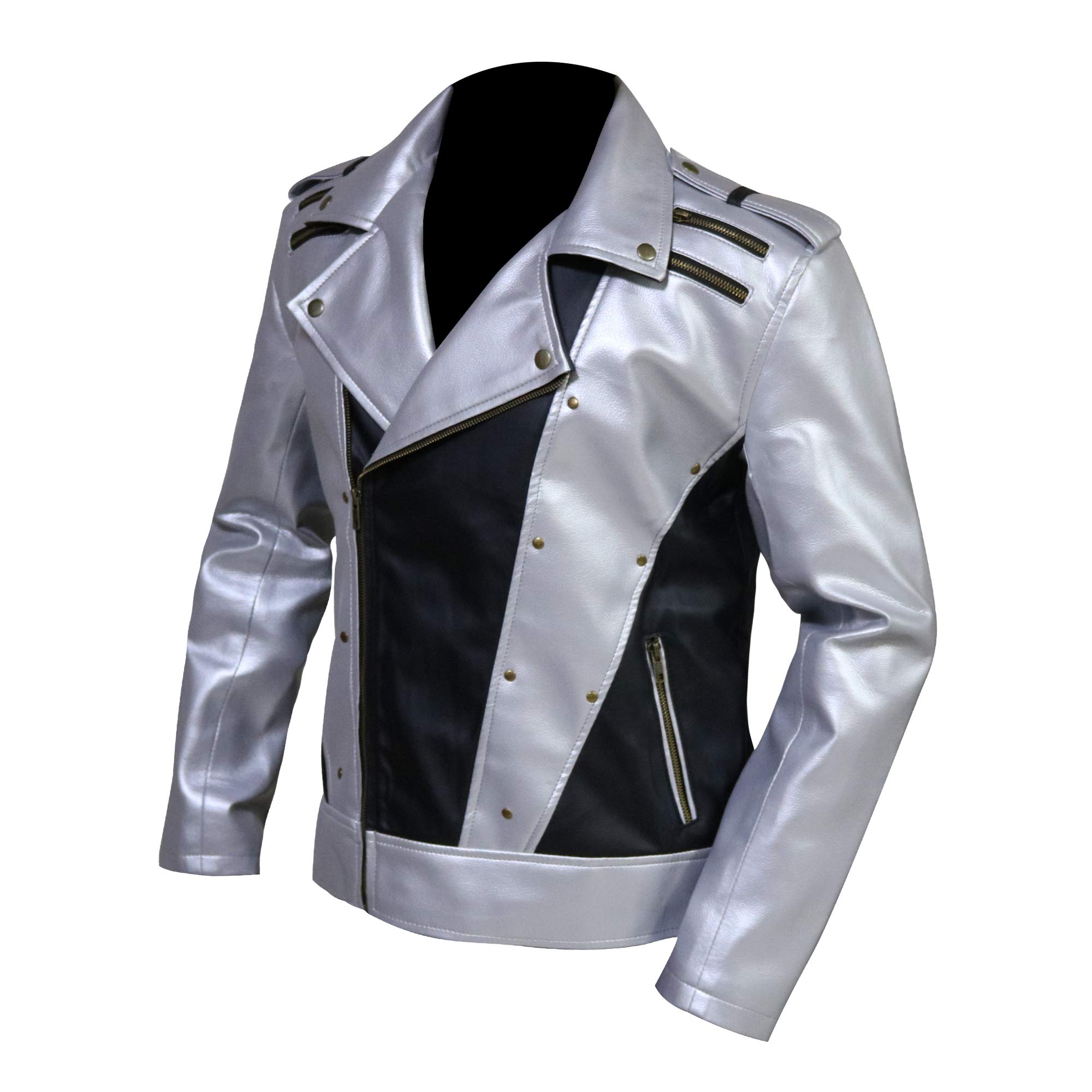 X-Men 4 Quicksilver Peter Maximoff Silver and Black Leather Jacket.