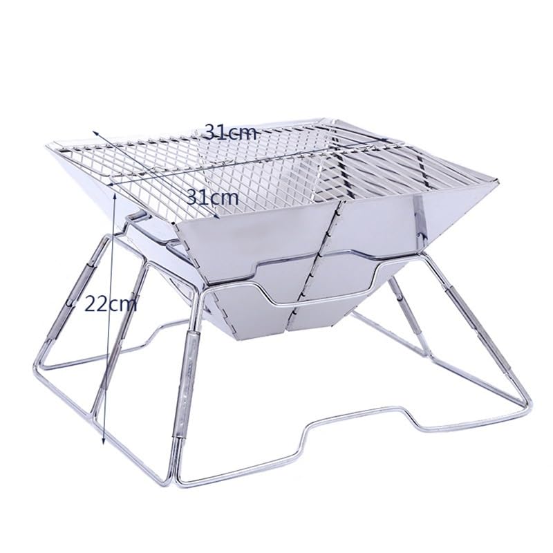 WXBDD Outdoor Portable BBQ Grill Stainless Steel Folding Picnic Charcoal Barbecue Grills Home Camping Barbeque Tool