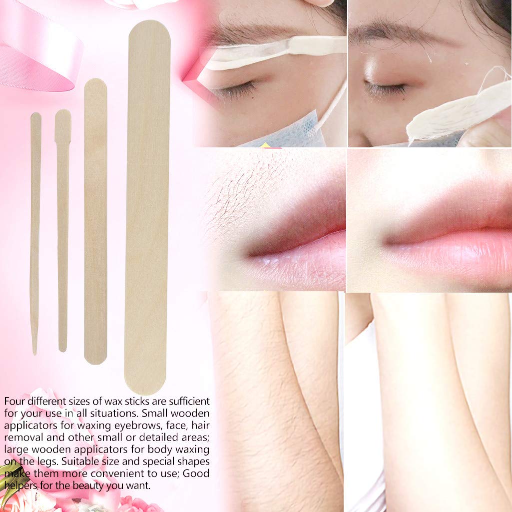 Yolyoo 400pcs Wooden Wax Sticks Wax Spatulas Wax Applicator Craft Sticks for Hair Eyebrow Removal (400 Piece Assortment)