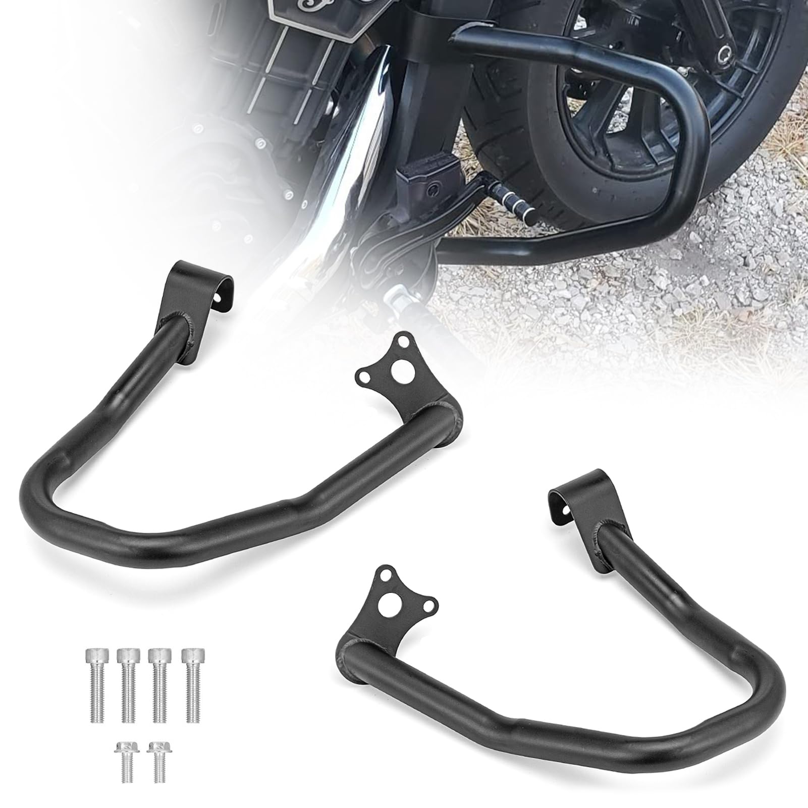 XJMOTO Black Engine Guard Frame Crash Bar Protection Highway Crash Bar Kit Compatible with 2015-2024 Indian Scout/ Scout Sixty/ Scout Bobber