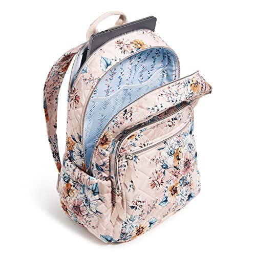 Vera Bradley Women's Performance Twill Campus Backpack, Peach Blossom Bouquet, One Size