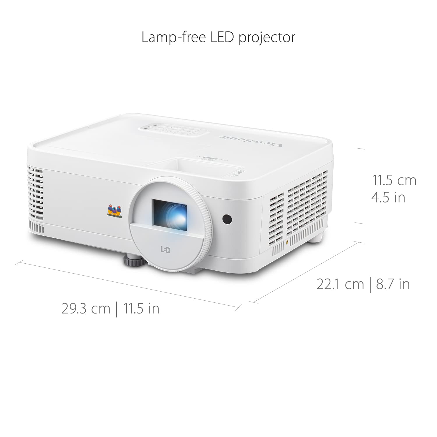 ViewSonic LS500WH 3000 Lumens WXGA LED Projector, Auto Power Off, 360-Degree Orientation for Business and Education
